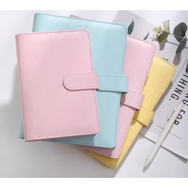 6 Holes A5 and A6 Pastel Color PU Leather Budget Ring Binder ( No Paper ...