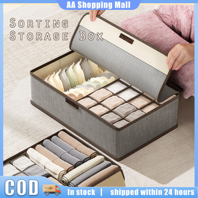 Foldable Storage Box Underwear Organizer Storage Box Compartment ...