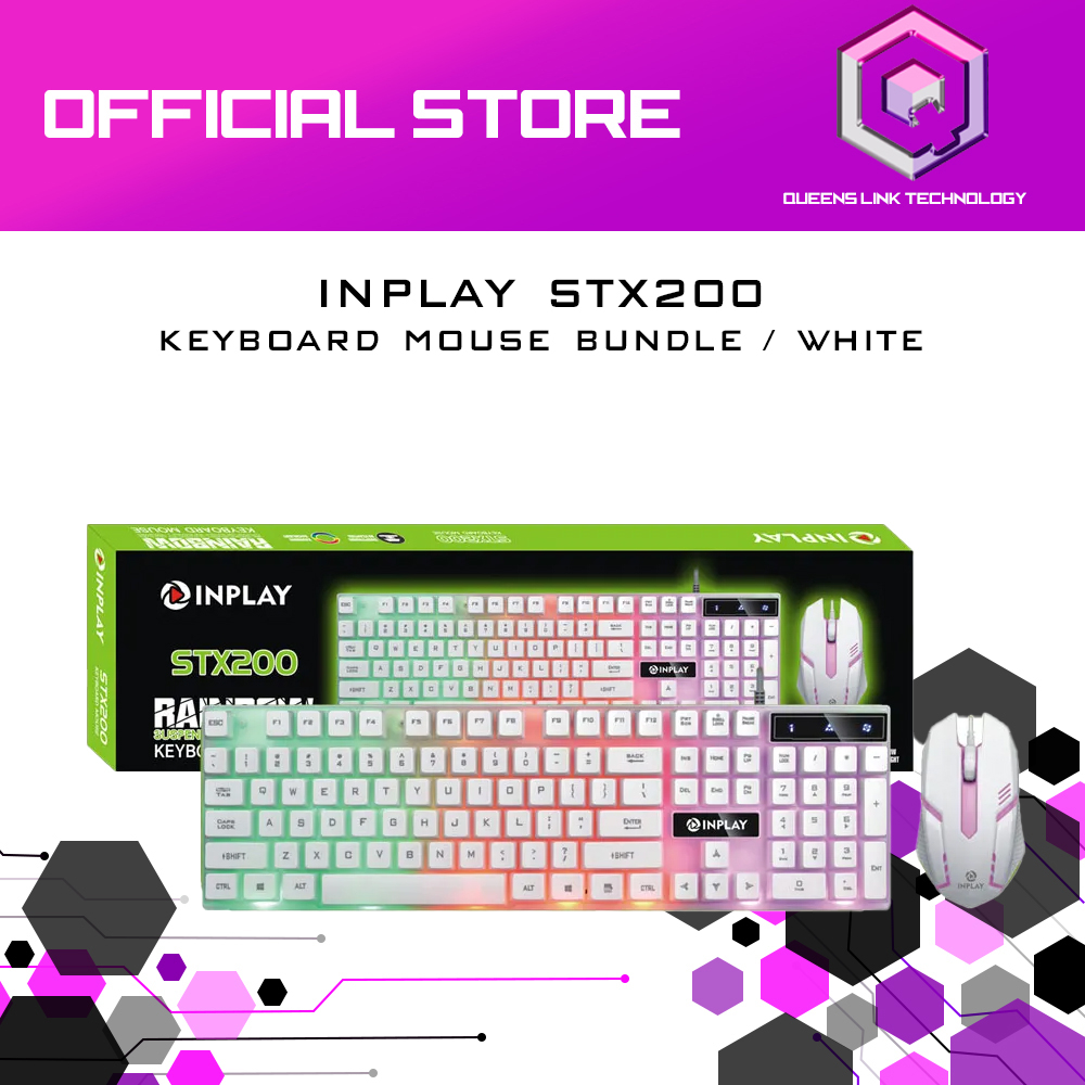 INPLAY STX200 KEYBOARD & MOUSE BUNDLE | WHITE | Shopee Philippines