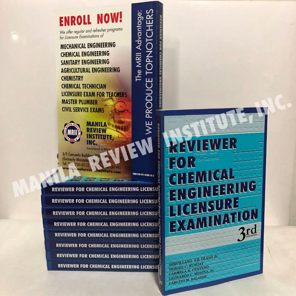 REVIEWER FOR CHEMICAL ENGINEERING LICENSURE EXAMINATION, 3rd Edition ...