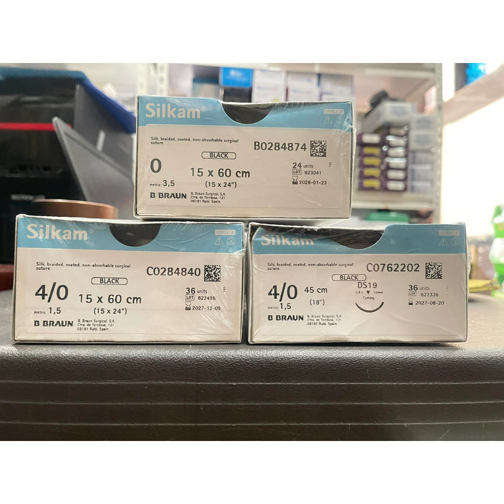 B BRAUN SILKAM SUTURES 0,1,2,3,4 ROUND AND CUTTING | Shopee Philippines