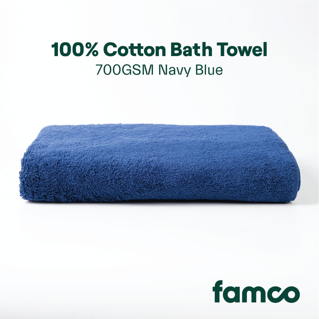 Famco 100% Cotton Bath Towel, 700gsm, 140x70cm Luxury Soft, Highly Absorbent | Shopee Philippines