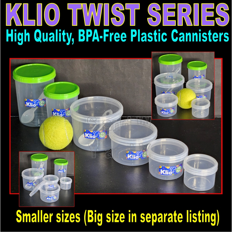 KLIO TWIST Series, Small Sizes, Quality Plastic Cannister, Containers ...