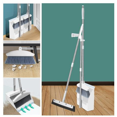 Foldable Broom Dustpan Set Household Floor Cleaning Set Rotating Broom ...
