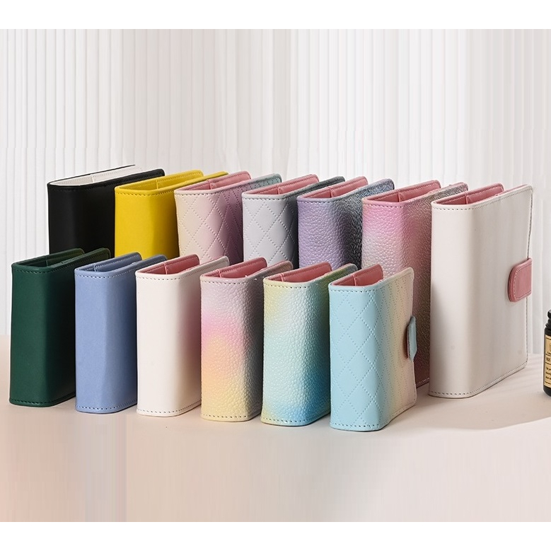 Korean Solid Pastel Color Detachable Loose-leaf PU B6 A7 Notebook ...