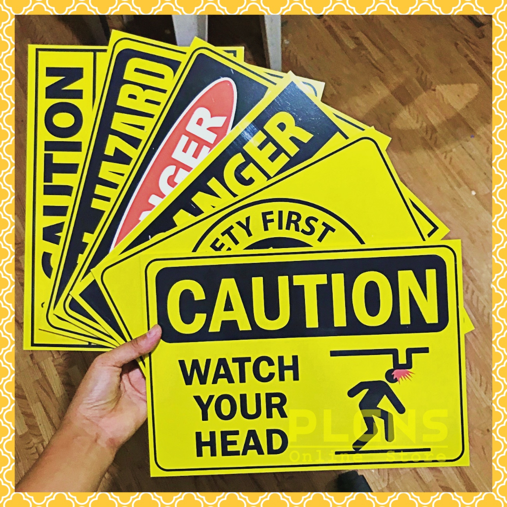 Yellow Signage Personalized/Customized Caution Warning Danger Signs ...
