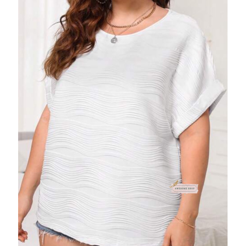Awesome PLUS SIZE Asymmetric Batwing Sleeve Blouse 31183# | Shopee ...