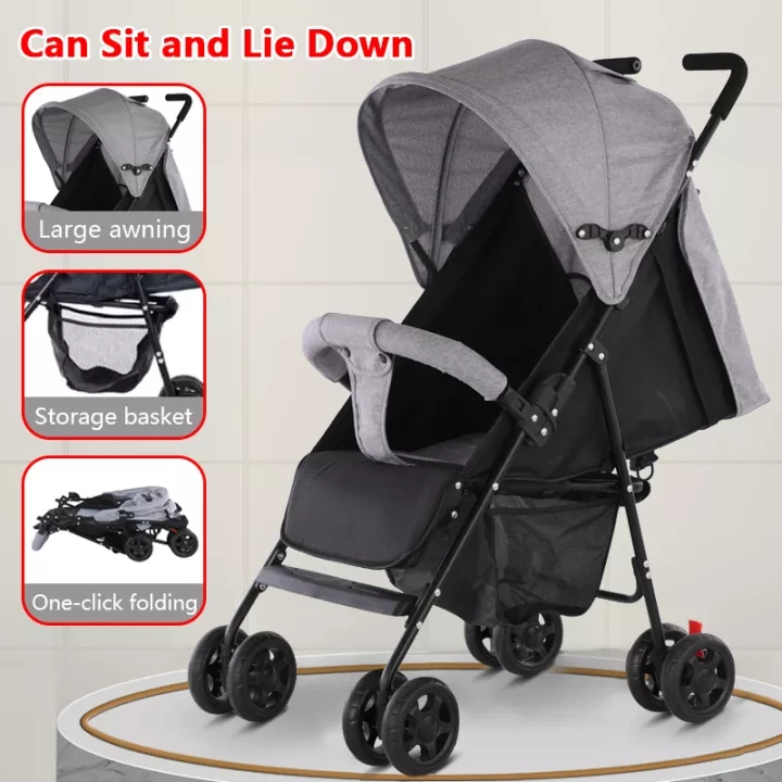 Baby Infant Stroller Reversible Handle Recline Adjustable Back Rest Fit ...
