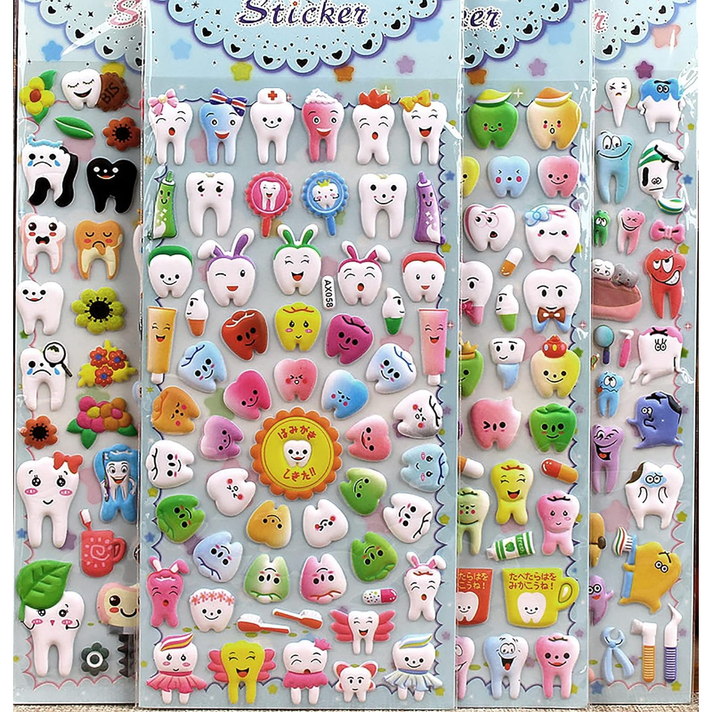 3D Stickers Dental Molar Shaped Cartoon Teeth Stickers Cute Tooth Paper ...