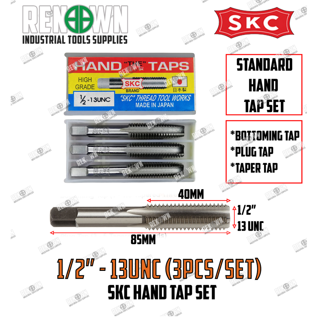 SKC Hand Taps 3pcs/Set Japan High Grade Assorted Metric and English ...