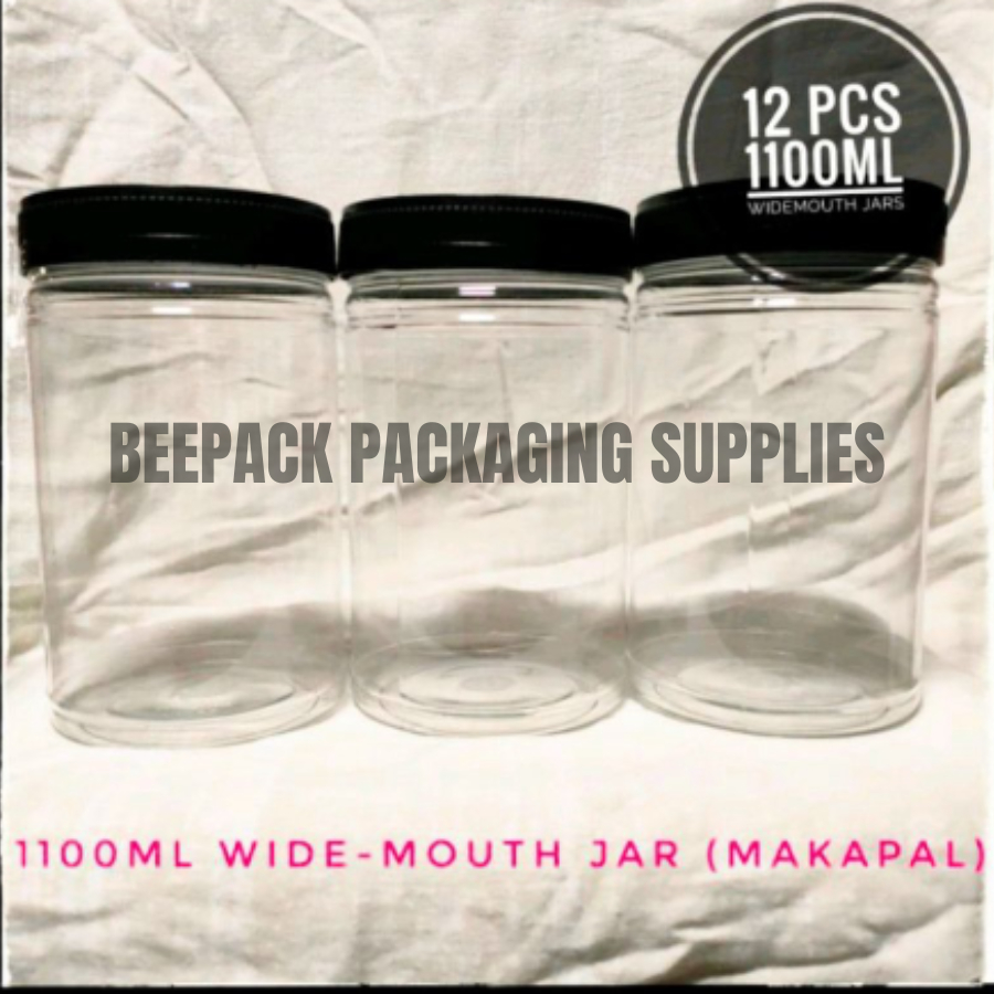 12 pcs 1100ML Wide-Mouth Plastic Jars | Shopee Philippines