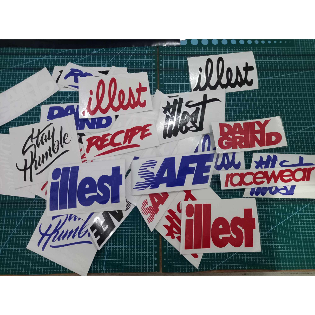 VINYL CUT DECAL STICKER GLOSSY SAFE/ILLEST/DAILYGRIND/RACEWEAR ...