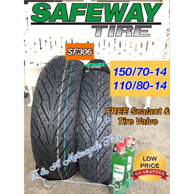 SAFEWAY TIRE Size14 for AEROX V1/V2 (FREE Sealant & Pito) | Shopee ...