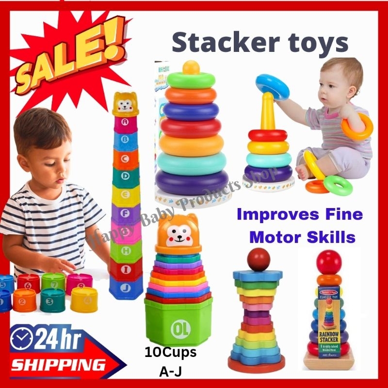Stacking Cups 1-10 l Musical Rainbow Tower | Stacker Toys | Shopee ...