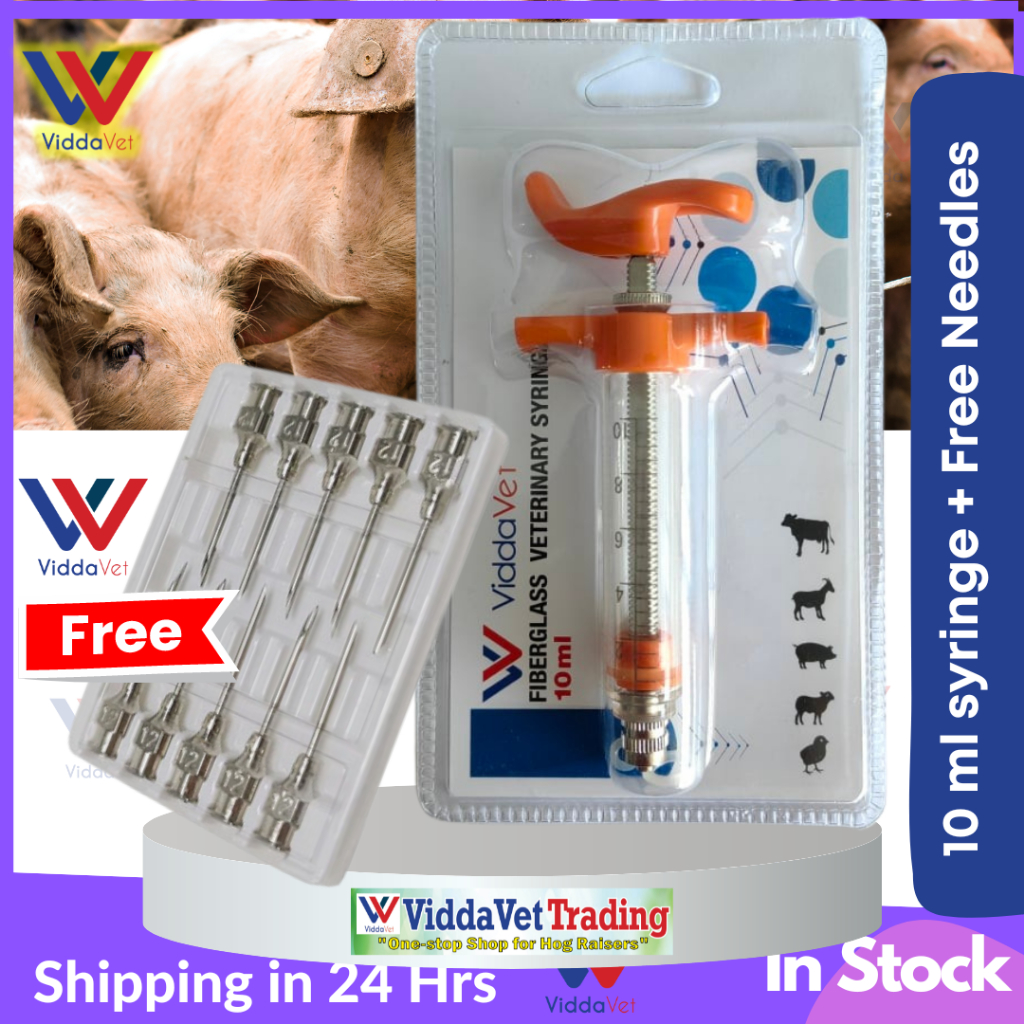 Viddavet 10 ml TPX syringe + 10 pcs SharpVet Stainless Needles needles ...