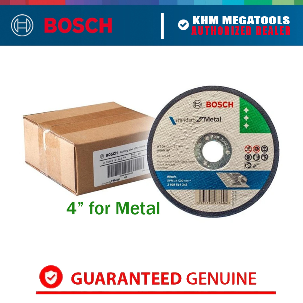 Bosch Cutting Disc / Cut off Wheel 4" for Metal (25pcs) •khm megatools ...