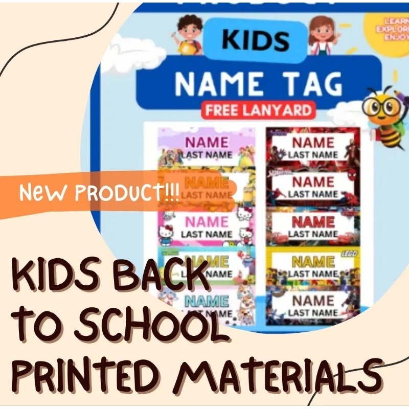 Name Tag for Kids Laminated | Shopee Philippines
