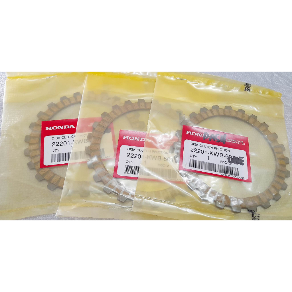 Honda Original Genuine Parts Clutch Lining Honda Dash Set (3Pcs) 22201 ...