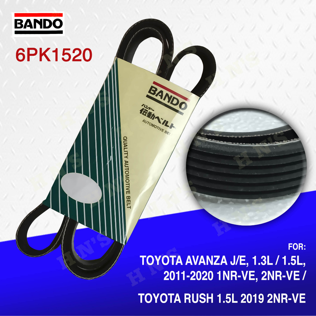 Bando Belt 6PK-1520 for Toyota Avanza J/E, 1.3L 1.5L, ( 2011 - 2020 ...