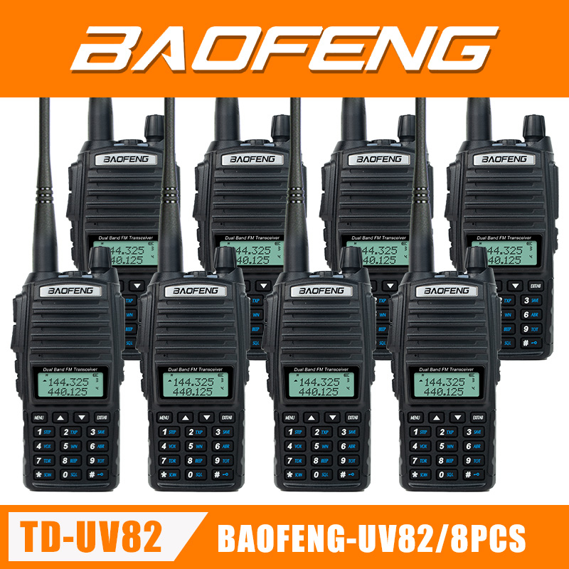 Baofeng UV-82 set of 8 Walkie-Talkie Dual Band (VHF/UHF) Portable ...