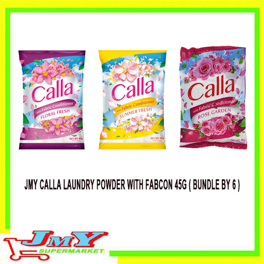 JMY CALLA LAUNDRY POWDER WITH FABCON 45G ( BUNDLE BY 6 ) | Shopee ...