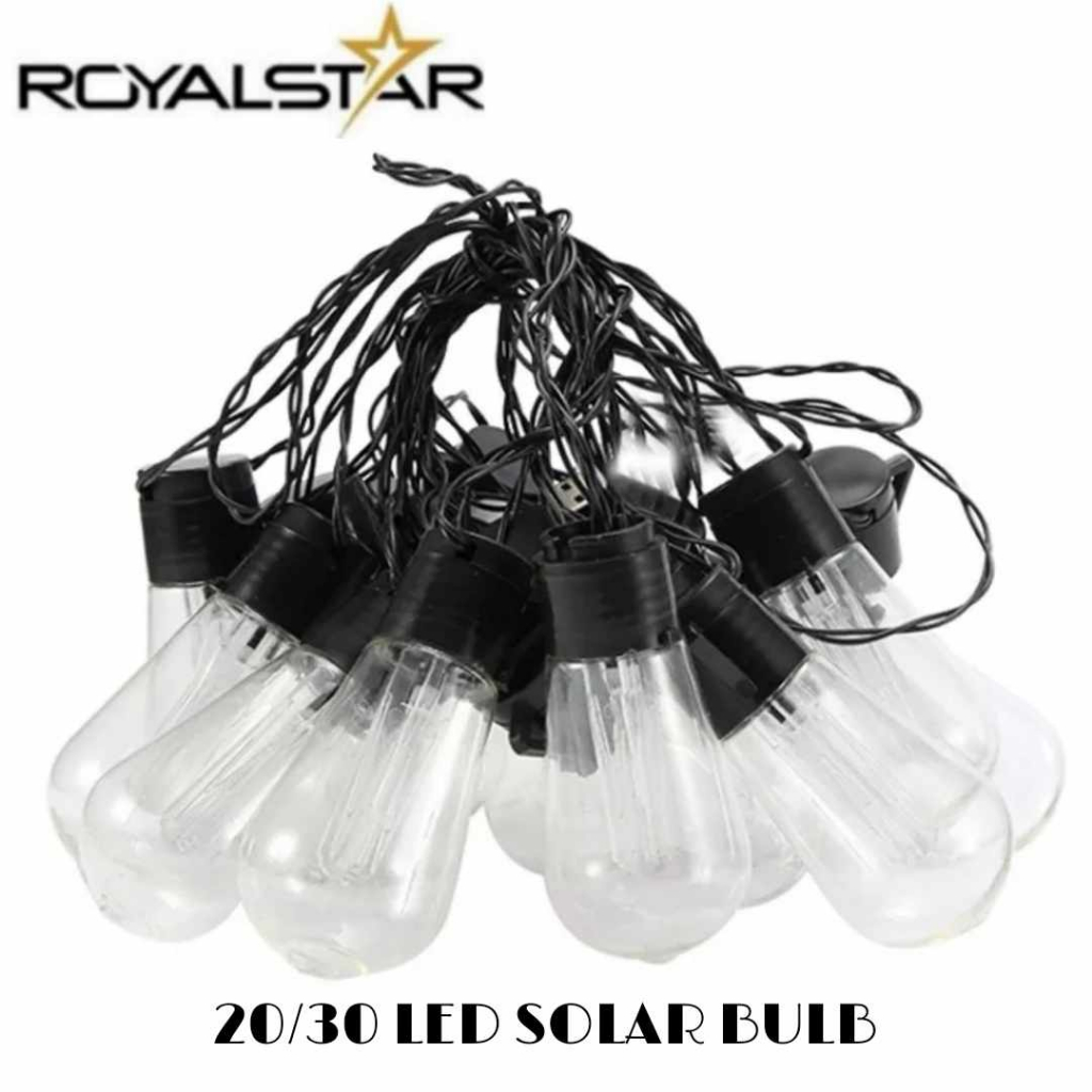 20/30 LED Solar Bulb String Lights Outdoor Waterproof Patio Hanging ...