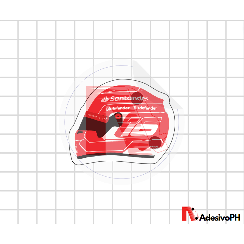 Charles Leclerc Helmet Sticker - FERRARI / MATTE / Waterproof ...