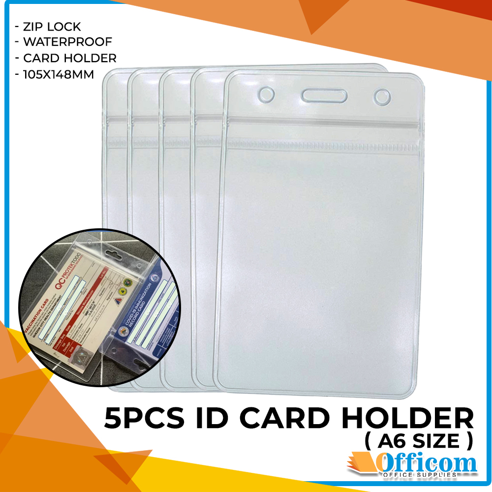 5pcs Transparent ID Card Holder Zip lock Waterproof Case (18.2cmx12cm ...