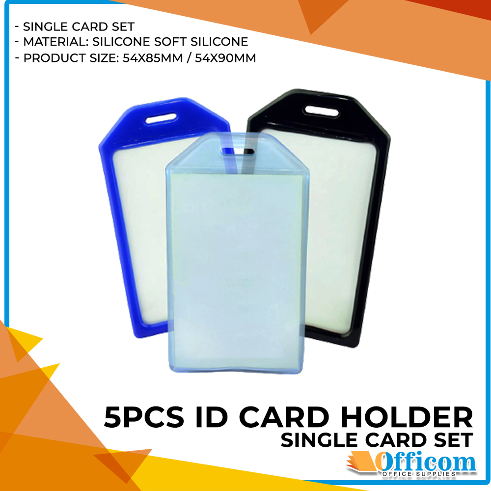 ID Case Holder Single Card Set THICK 5pcs (Black/Blue/Transparent ...