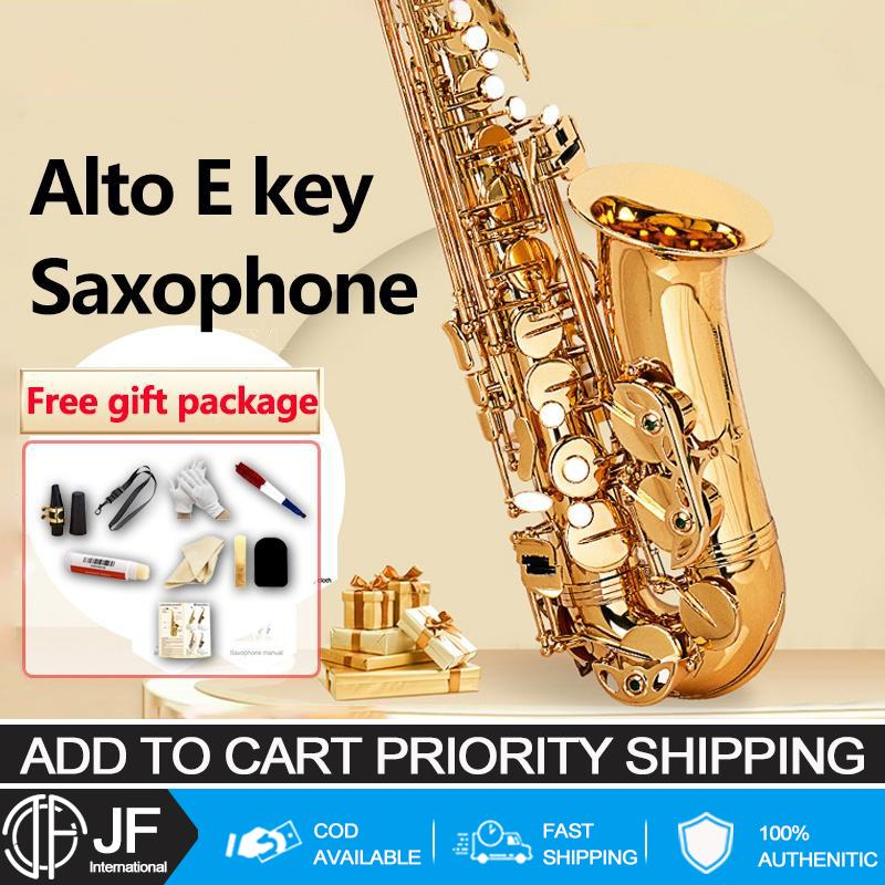 JF-Saxophone Alto E-Key Saxophone Brass Lacquered Alto Saxophone (with ...