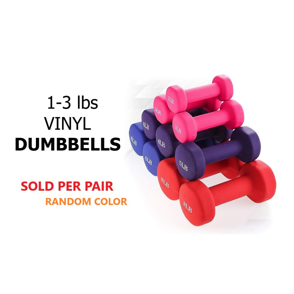 1lb - 3lbs Prospec Hex Iron Dumbbell Vinyl Cover Vinyl Dumbbell (2PCS ...