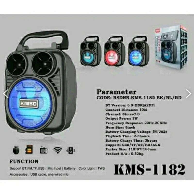 GF04234 KIMISO PORTABLE SPEAKER KMS-1182 | Shopee Philippines
