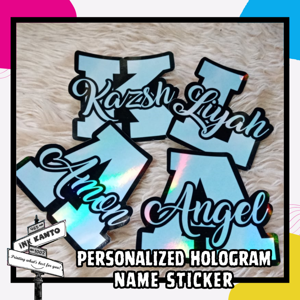 Personalized Waterproof Hologram Name Sticker | Shopee Philippines