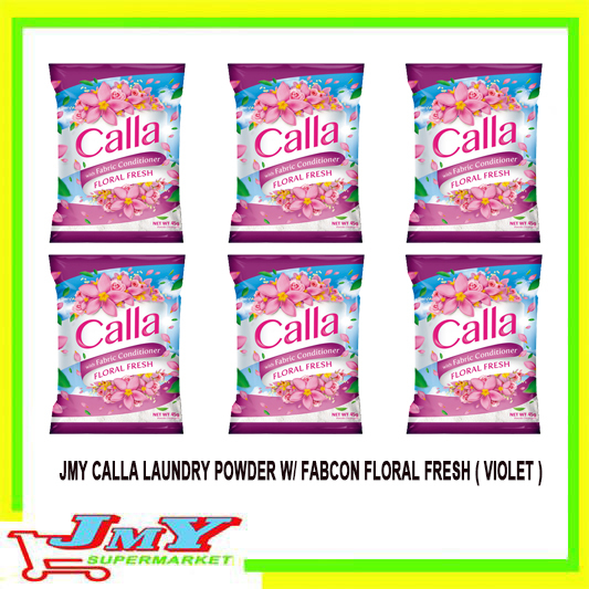 JMY CALLA LAUNDRY POWDER WITH FABCON 45G ( BUNDLE BY 6 ) | Shopee ...