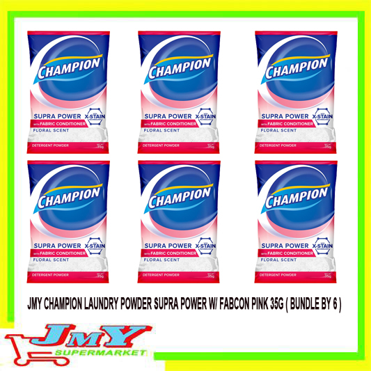 JMY CHAMPION LAUNDRY POWDER SUPRA POWER W/ FABCON PINK 35G ( BUNDLE BY ...
