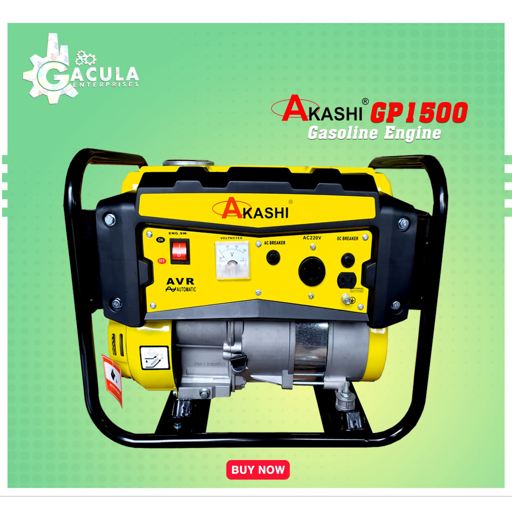 Generator Set Genset GP1500 Gasoline Engine 1.5kVA Manual Start Akashi ...