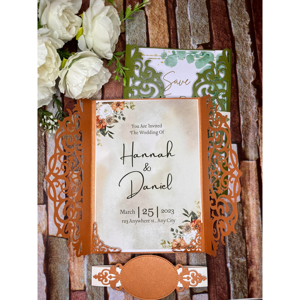 MMS♥️ 5x7Inc ( Fit to 5R) Zinnia Gatefold DieCut Invitation cover ...