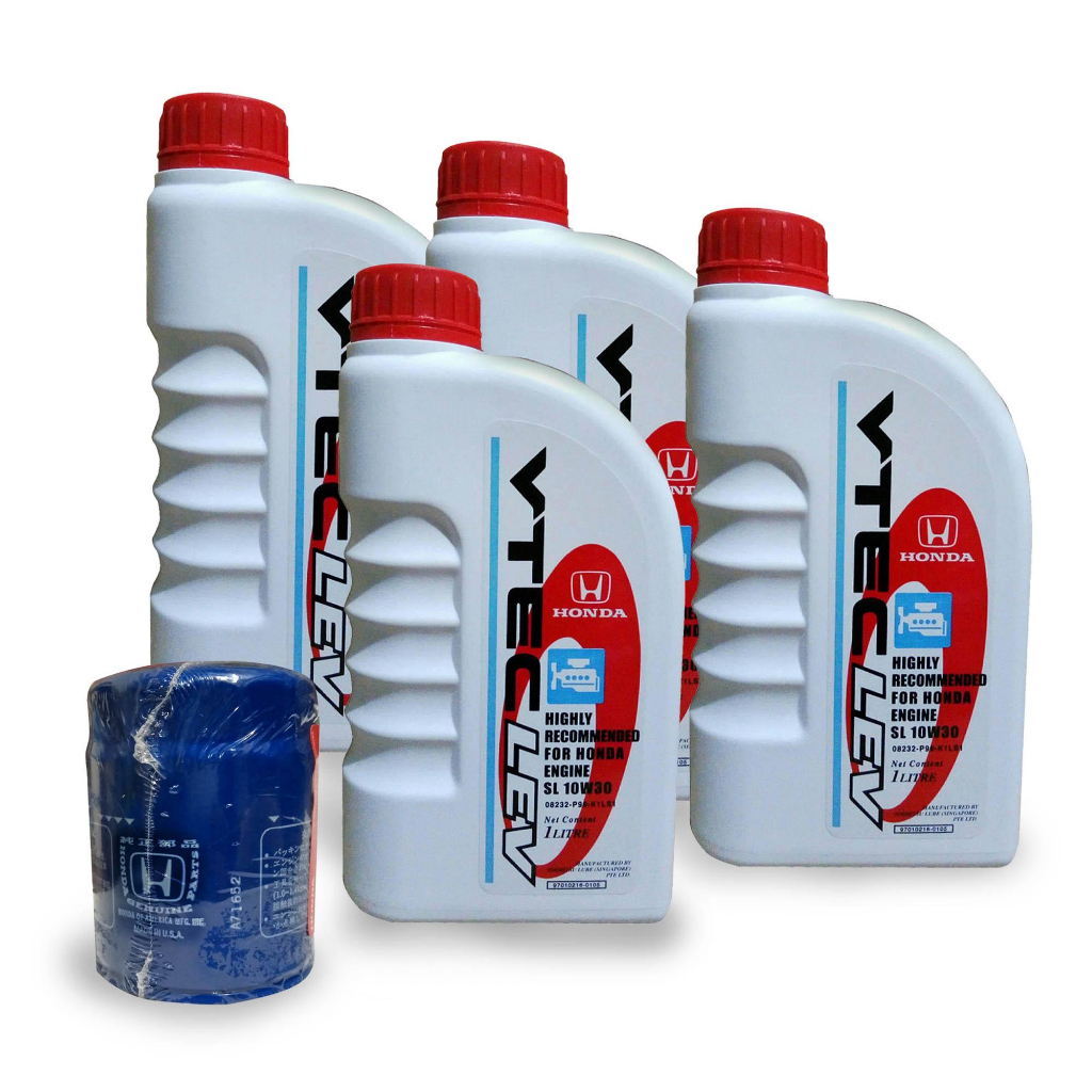 Honda Genuine Motor Oil SN 10W-30 (4 Liters) Oil Change Bundle For ...