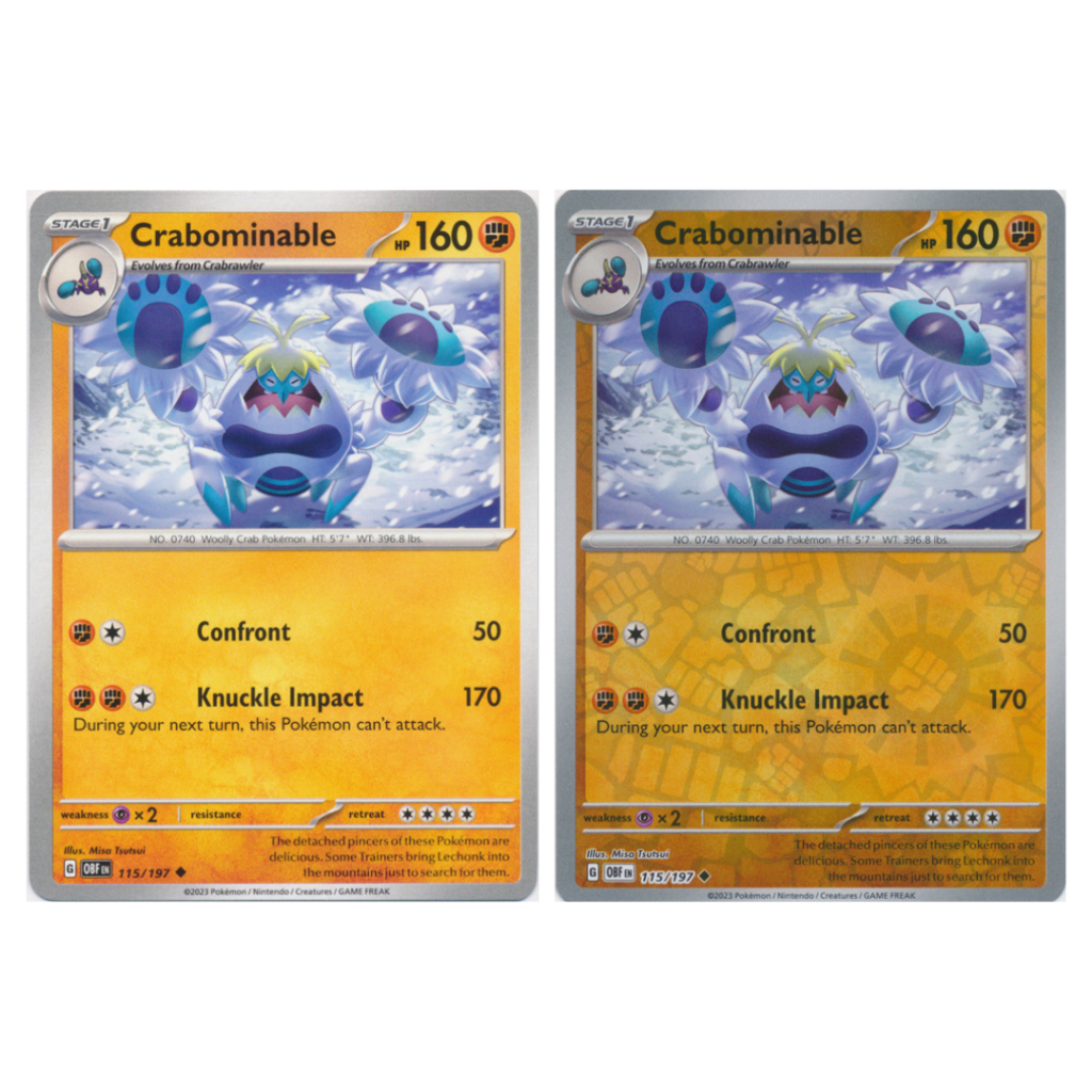 Crabominable 115/197 - Regular Rev Holo Uncommon - SV03: Obsidian ...