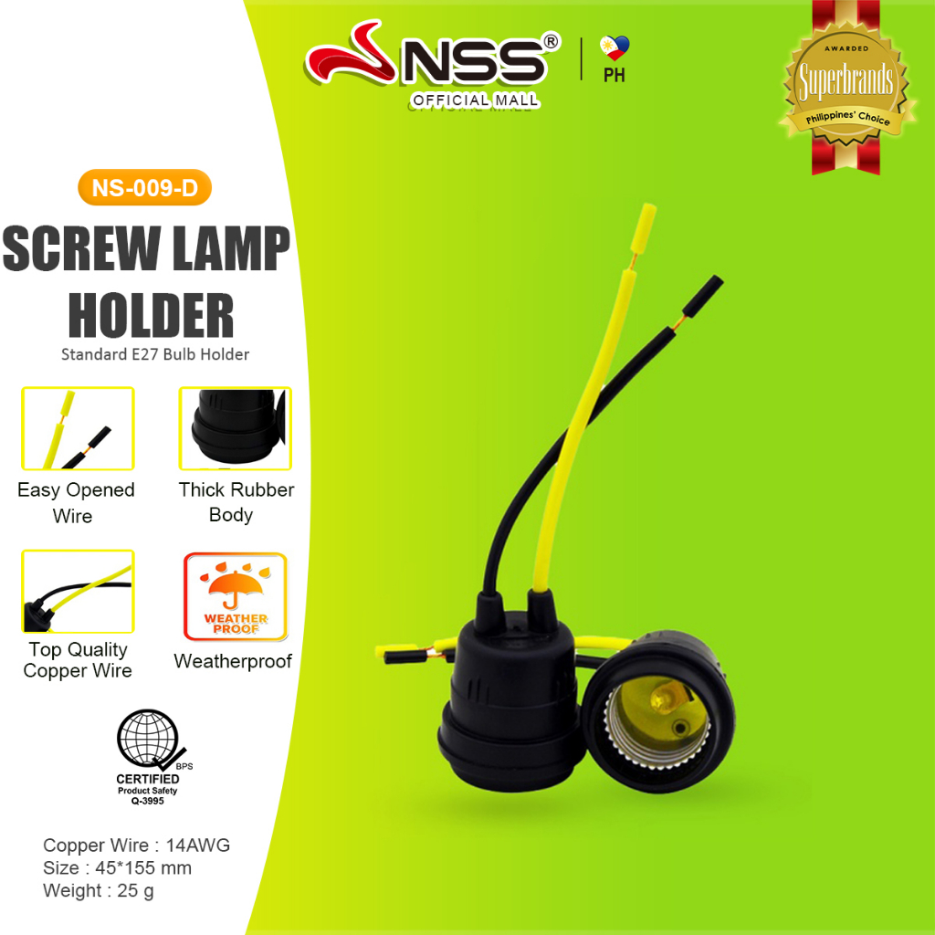 NSS Standard E27 Blub Screw Lamp Holder Rubber Socket Holder ...