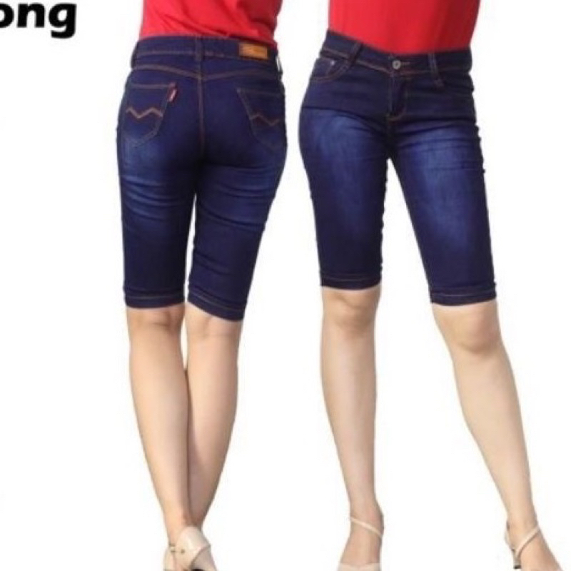 Ladies' Tokong Maong Plain Design Capri Pants #Q406 | Shopee Philippines