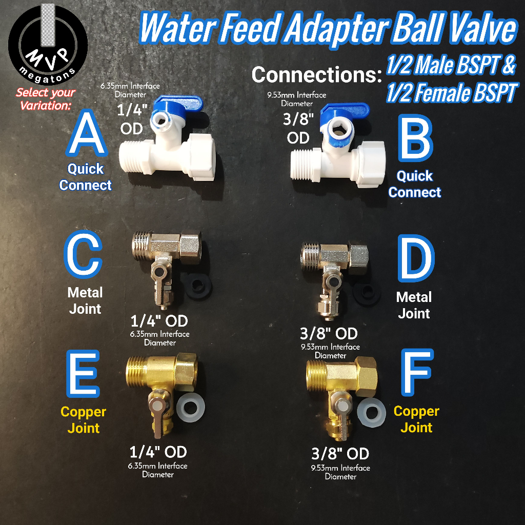 RO Water Feed Adapter Ball Valve for Reverse Osmosis & Water Purifiers ...