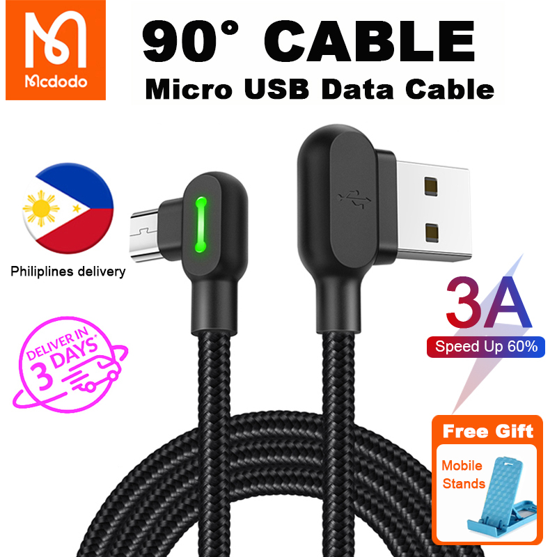 Mcdodo Charger Android CA-577 90 Degree Micro USB Charger 3A Fast ...