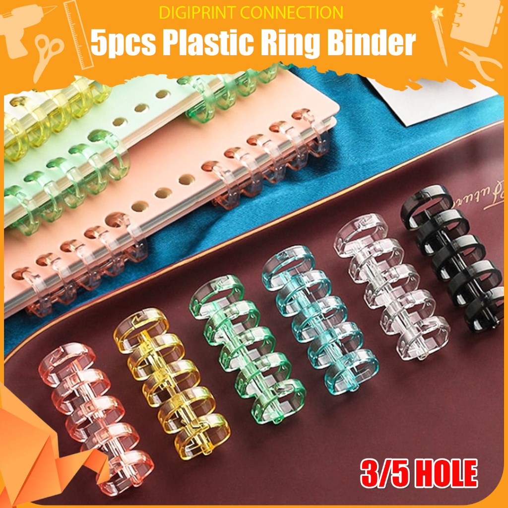 5pcs 3/5 Holes Plastic Ring Binder Ring Binding Spines Combs 80 / 60 ...