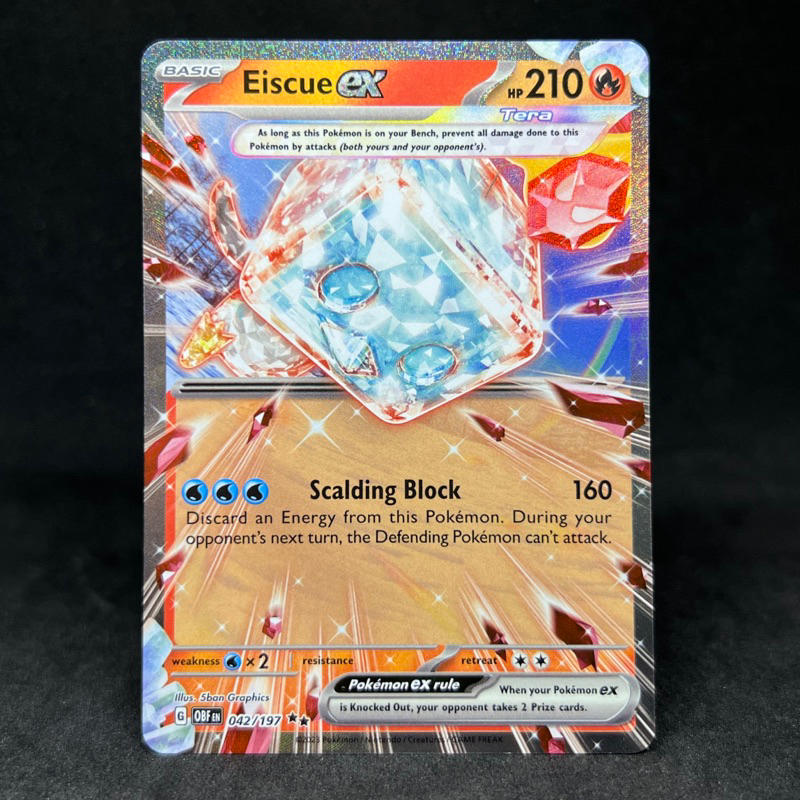 Pokemon TCG Eiscue ex Ultra Rare 042/197 2023 Scarlet & Violet Obsidian ...