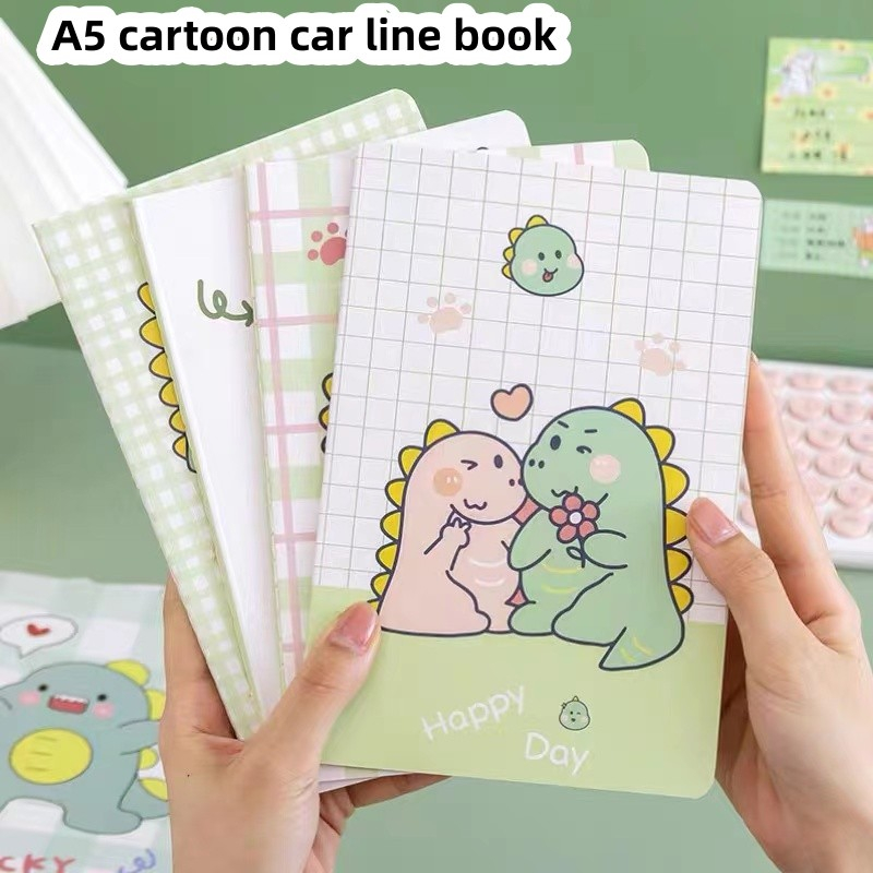 A5 Cartoon Car Line Notebook not Spiral aesthetic notepad Student ...
