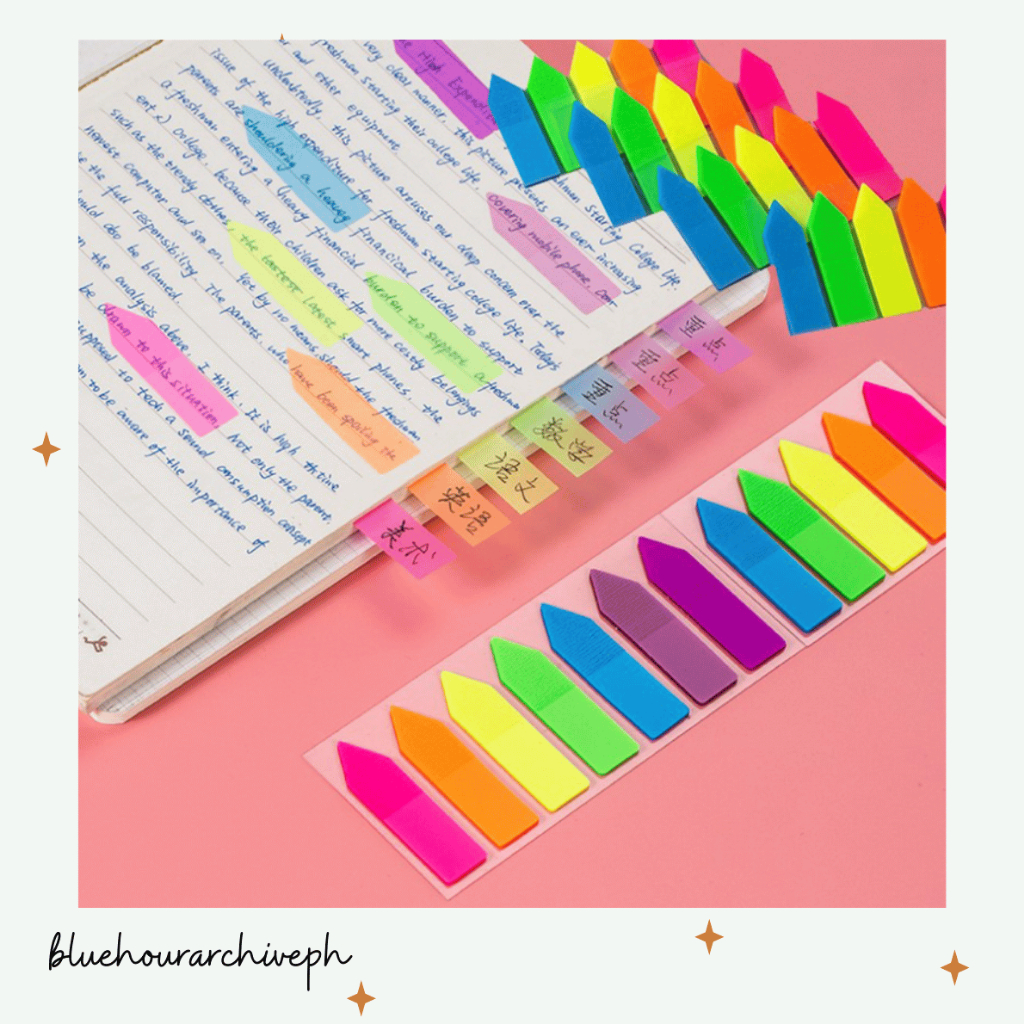 100 Sheets Index Sticky Notes Label Office Classification 44x12mm ...