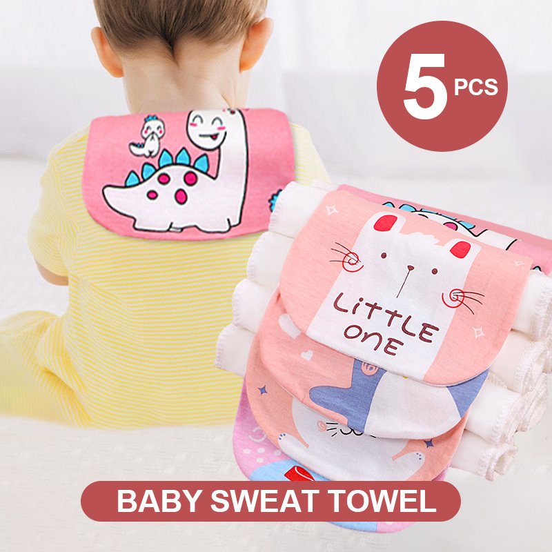5Pcs Baby Soft Cotton Back Towel Baby Back Towel Sweat Absorber ...