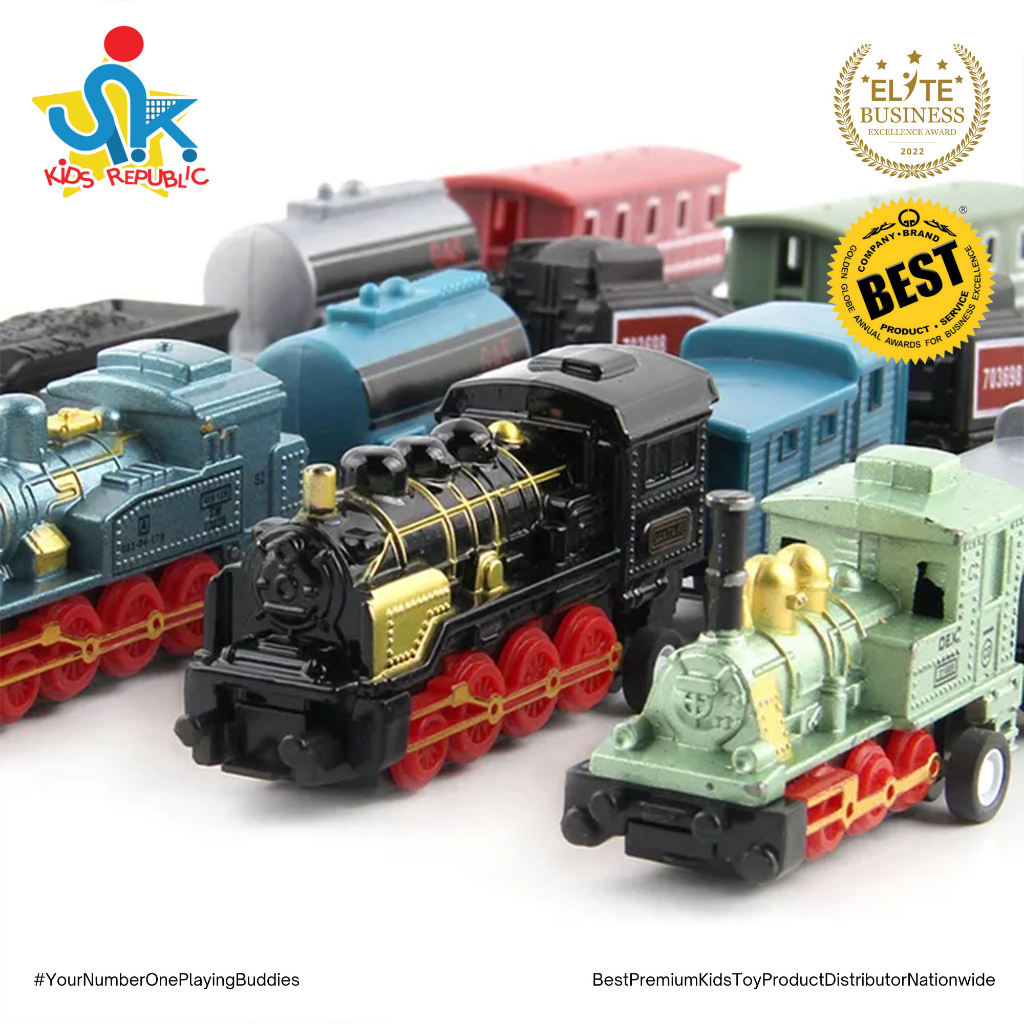 4Pcs Retro Mini Simulated Steam Train Set Pull Back Model Kids Children ...