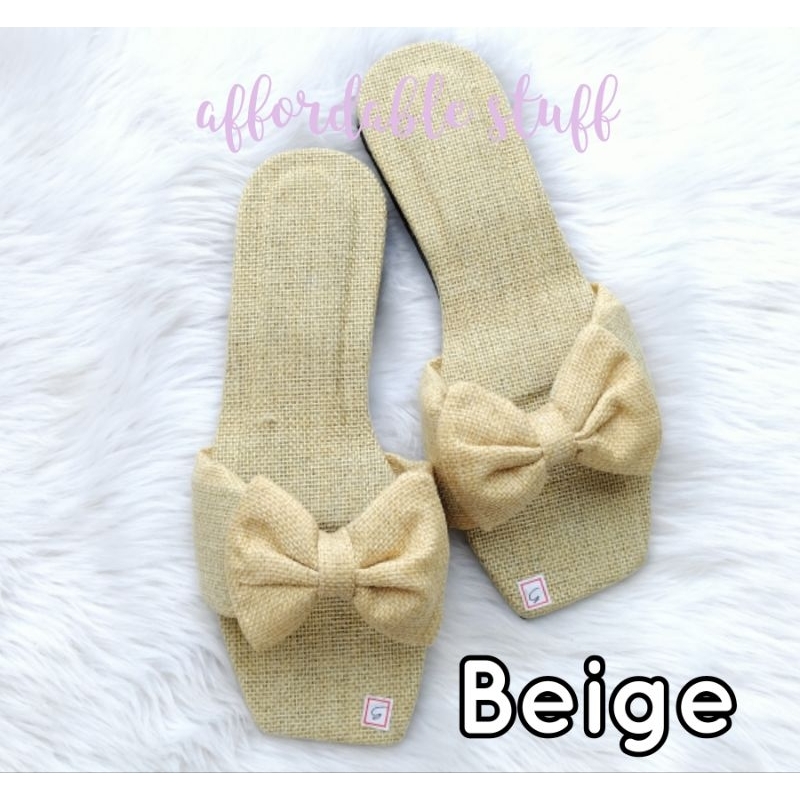 MARIKINA SANDALS / FLATS (NATIVE ABAKA BOW/RIBBON) | Shopee Philippines